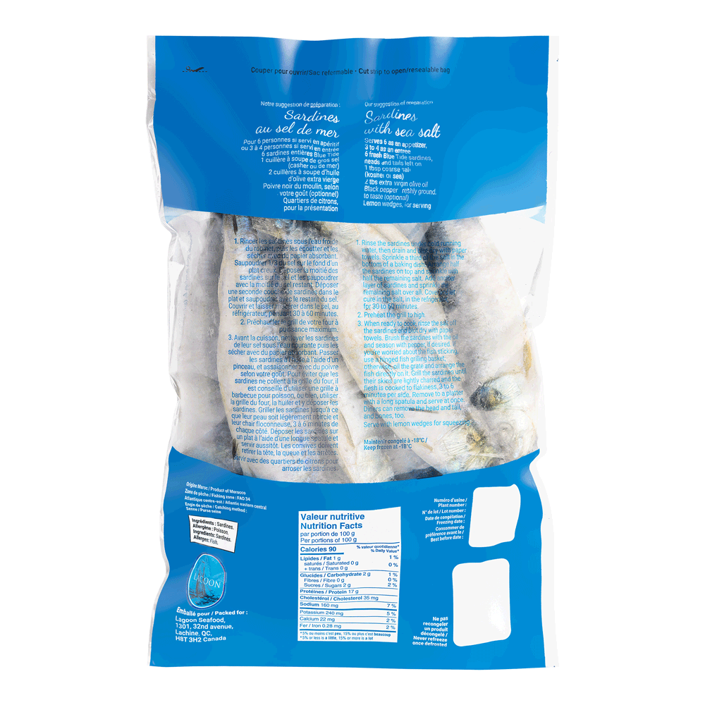 20 x 800 g Frozen Wild Sardine Chem free Whole – Lagoon Seafood ...
